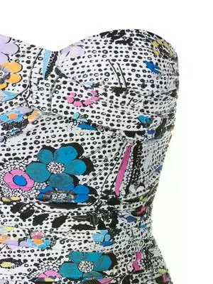 AMIR SLAMA Graphic-print Strapless Swimsuit