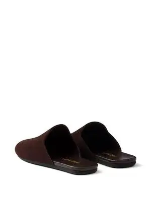Prada Suede Slippers - Brown