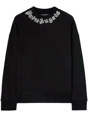 Palm Angels Logo-print Cotton Sweatshirt - Black