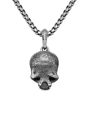 David Yurman Sterling Memento Mori Skull Diamond Amulet