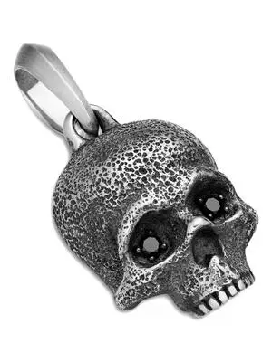 David Yurman Sterling Memento Mori Skull Diamond Amulet