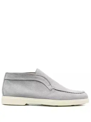 Santoni Tonal-stitching Leather Loafers - Grey