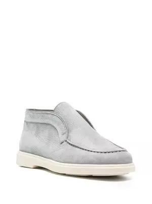 Santoni Tonal-stitching Leather Loafers - Grey
