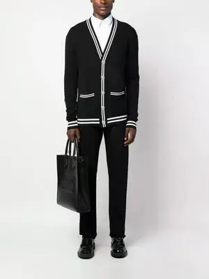 Balmain Contrasting-trim V-neck Cardigan
