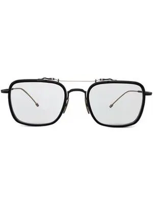 Thom Browne Rectangular-frame Glasses - Black
