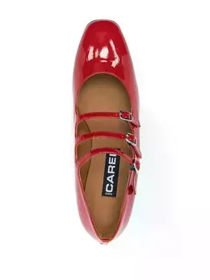 CAREL Buckled Patent Leather Pumps - Red