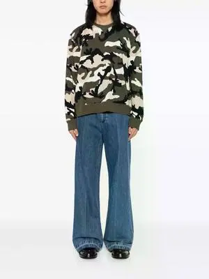 Valentino Garavani Camouflage-pattern Sweatshirt With Rockstud Detailing