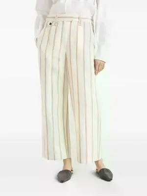 Brunello Cucinelli Striped Wide-leg Trousers