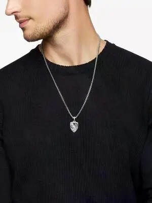 David Yurman Sterling St. Michael Diamond Amulet