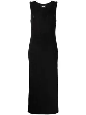 BARROW Distressed Knitted Maxi Dress - Black