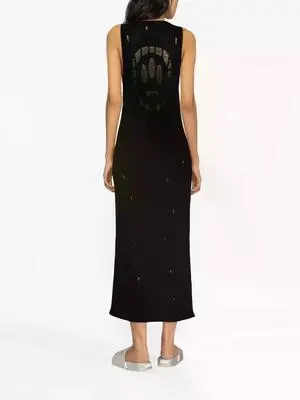 BARROW Distressed Knitted Maxi Dress - Black