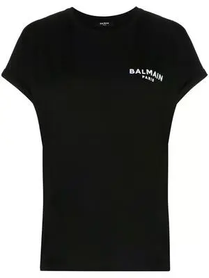 Balmain Flocked Logo T-shirt