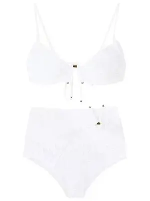 AMIR SLAMA Open-knit Underwire Bikini Set - White