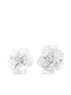 ANABELA CHAN 18kt Gold Snowflower Rose Stud Earrings - Silver