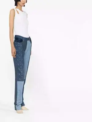 MARINE SERRE Straight-leg Patchwork Jeans