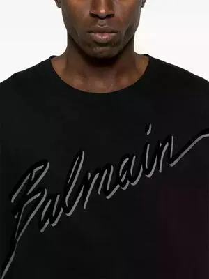 Balmain Flocked-logo T-shirt