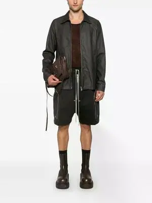 Rick Owens Brad Leather Jacket - Grey