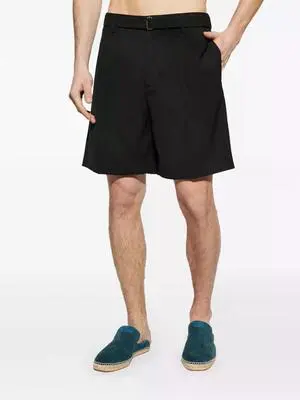 LANVIN Virgin Wool Belted Shorts