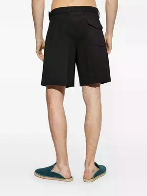 LANVIN Virgin Wool Belted Shorts