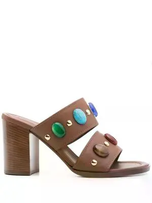 GIANVITO ROSSI Embellished Block Heel Sandals