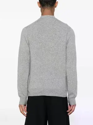 Play Comme Des Garcon Heart-patch Mélange-effect Wool Cardigan