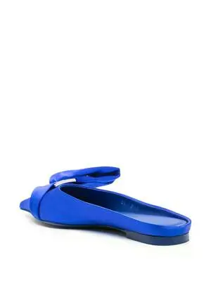 FERRAGAMO Asymmetric-bow Satin Mules