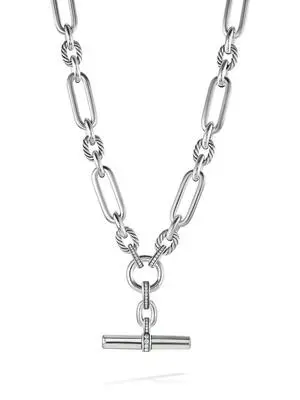 David Yurman Lexington Diamond Chain Necklace - Silver
