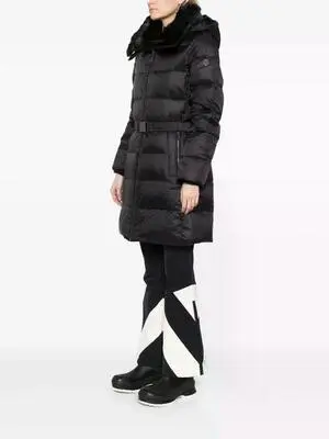 Michael Kors Belted Puffer Coat With Faux Fur Collar