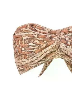 AMIR SLAMA Snakeskin-print Tie-fastening Bikini