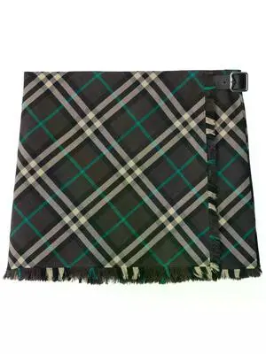 Burberry Check Pattern Pleated Mini Skirt