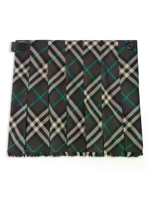 Burberry Check Pattern Pleated Mini Skirt