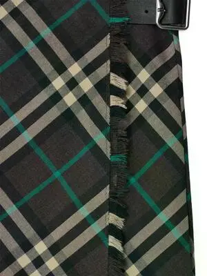 Burberry Check Pattern Pleated Mini Skirt