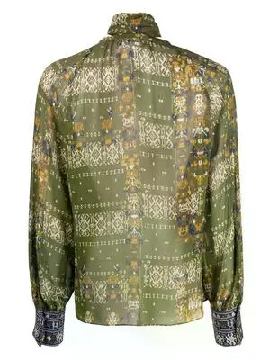 Max Mara Neck-tie Abstract-print Shirt