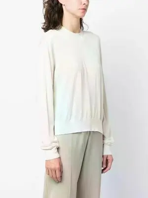 JIL SANDER Ribbed Crew Neck Jumper - White