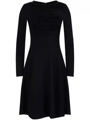 Emporio Armani Ribbed-bib Long-sleeved Dress - Black