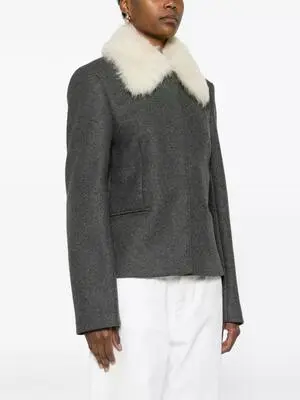TOTEME Shearling-collar Wool-blend Jacket