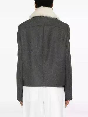 TOTEME Shearling-collar Wool-blend Jacket