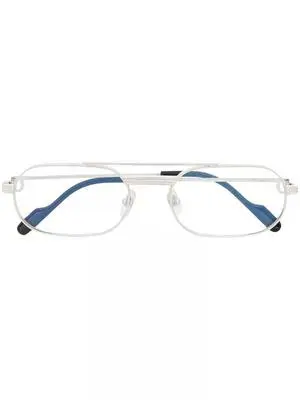 Cartier C De Pilot-frame Glasses - Silver