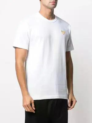 Play Comme Des Garcon Embroidered Logo Cotton T-shirt - White