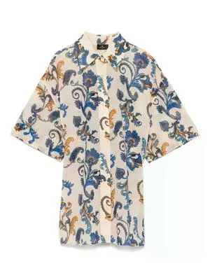 Etro Floral-print Shirt - Blue