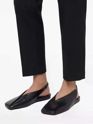 JIL SANDER Asymmetric Toe Leather Ballerina Flats