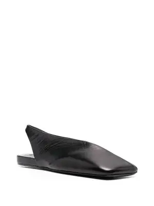 JIL SANDER Asymmetric Toe Leather Ballerina Flats