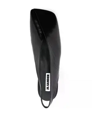 JIL SANDER Asymmetric Toe Leather Ballerina Flats