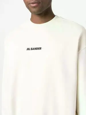 JIL SANDER Logo-print Crew Neck Sweatshirt - Neutrals