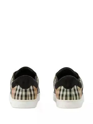 Burberry Check Print Lace-up Calf Leather Sneakers