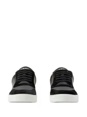 Burberry Check Print Lace-up Calf Leather Sneakers