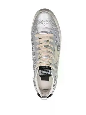 GOLDEN GOOSE Glittered High-top Sneakers - Silver