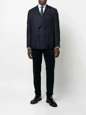 LARDINI Double-breasted Checked Blazer