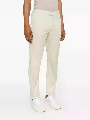 Kiton Chinos With Logo Patch - Neutrals