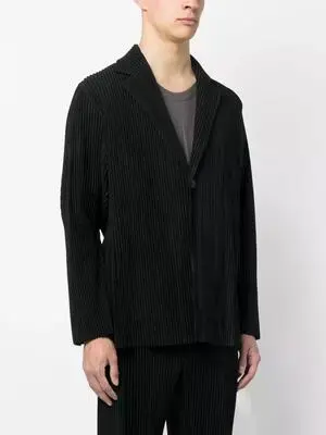 Issey Miyake Plissé Single-breasted Blazer - Black